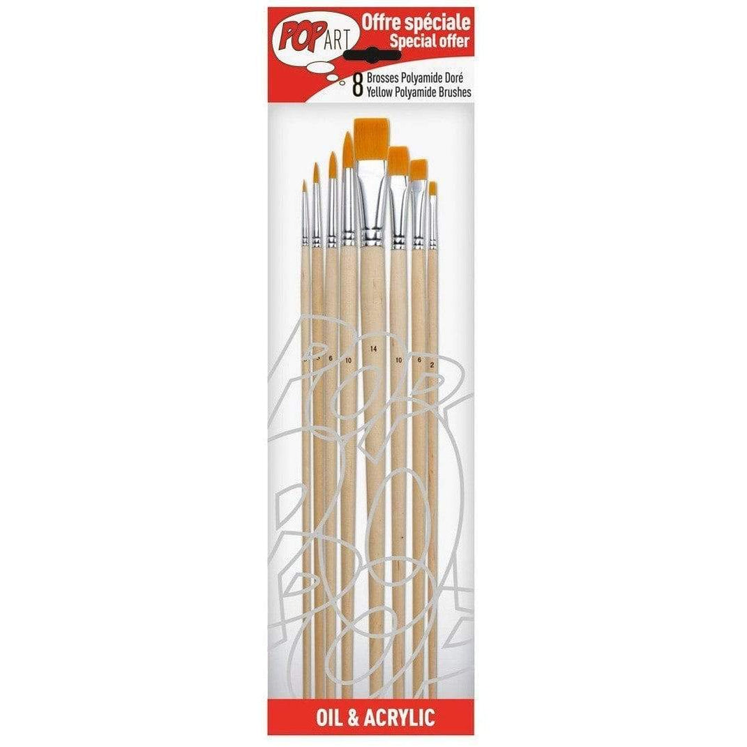 Pebeo brushes set 8 polyamide oil/acrylicPEBEO — Centroartesano